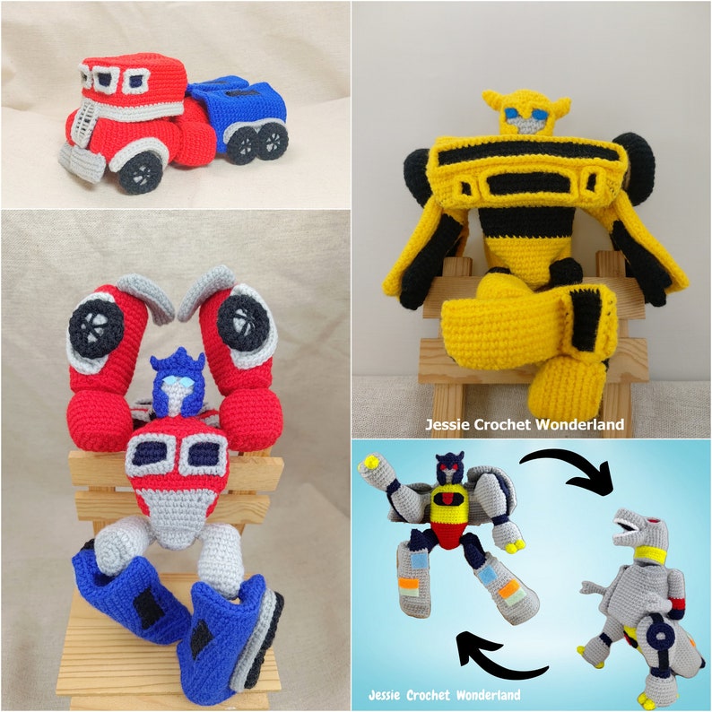 Crochet Transformers Dinobot Grimlock _ Tyrannosaurus _ PDF - Etsy