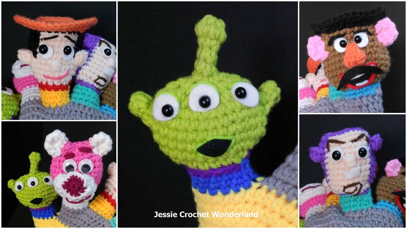Toy Story Hand puppet gloves _ Disney_Pixar_English Crochet | Etsy