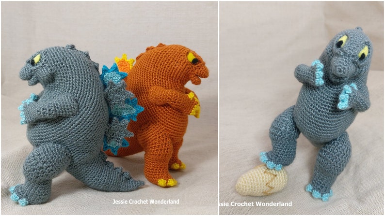 Crochet Godzilla Couple_ Godzilla Monsterverse _ PDF English - Etsy