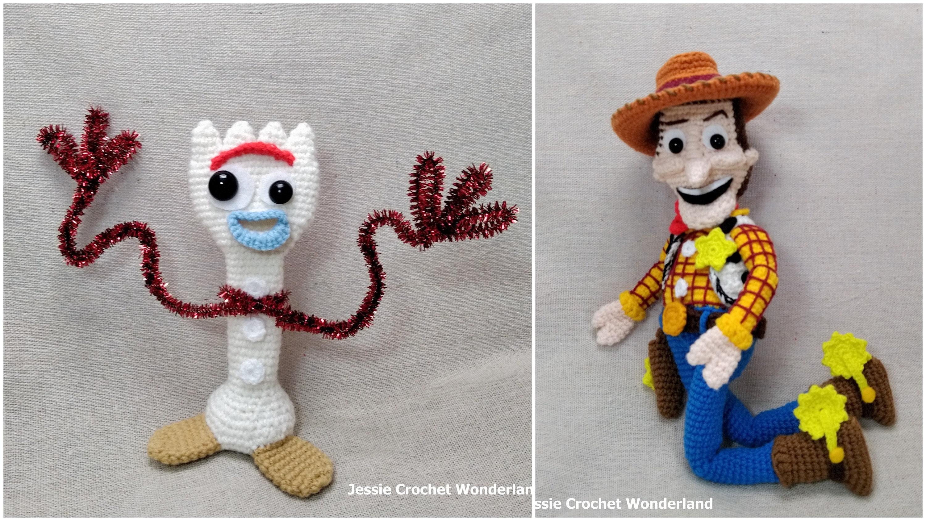 Toy story inspired _ Crochet pattern of Woody and Forky _ | Etsy