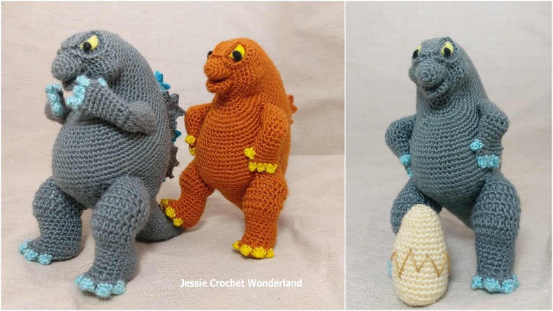 Crochet Godzilla Couple_ Godzilla Monsterverse _ PDF English | Etsy