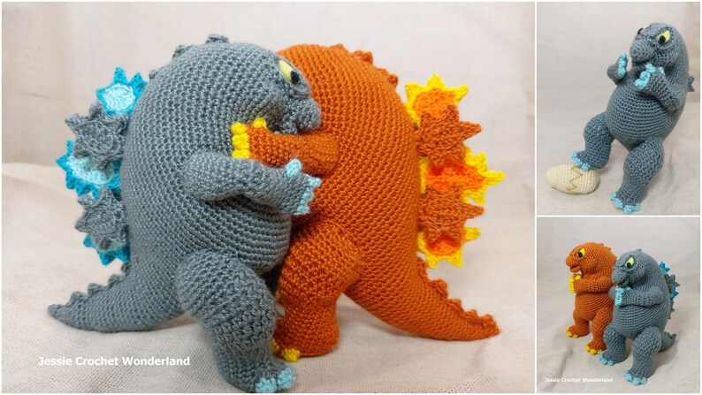 Crochet Godzilla Couple_ Godzilla Monsterverse _ PDF English | Etsy