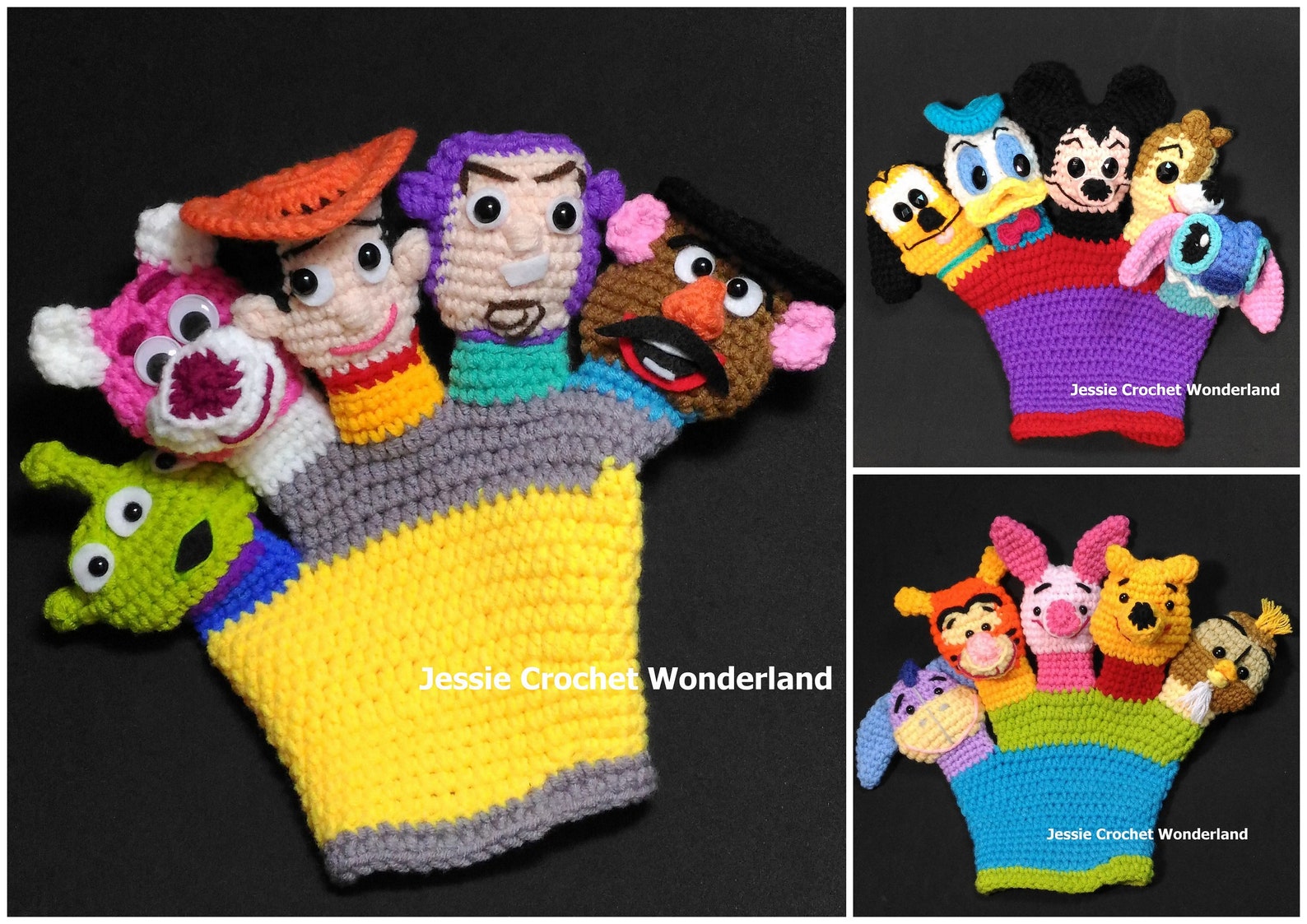 Toy Story Hand puppet gloves _ Disney_Pixar_English Crochet | Etsy