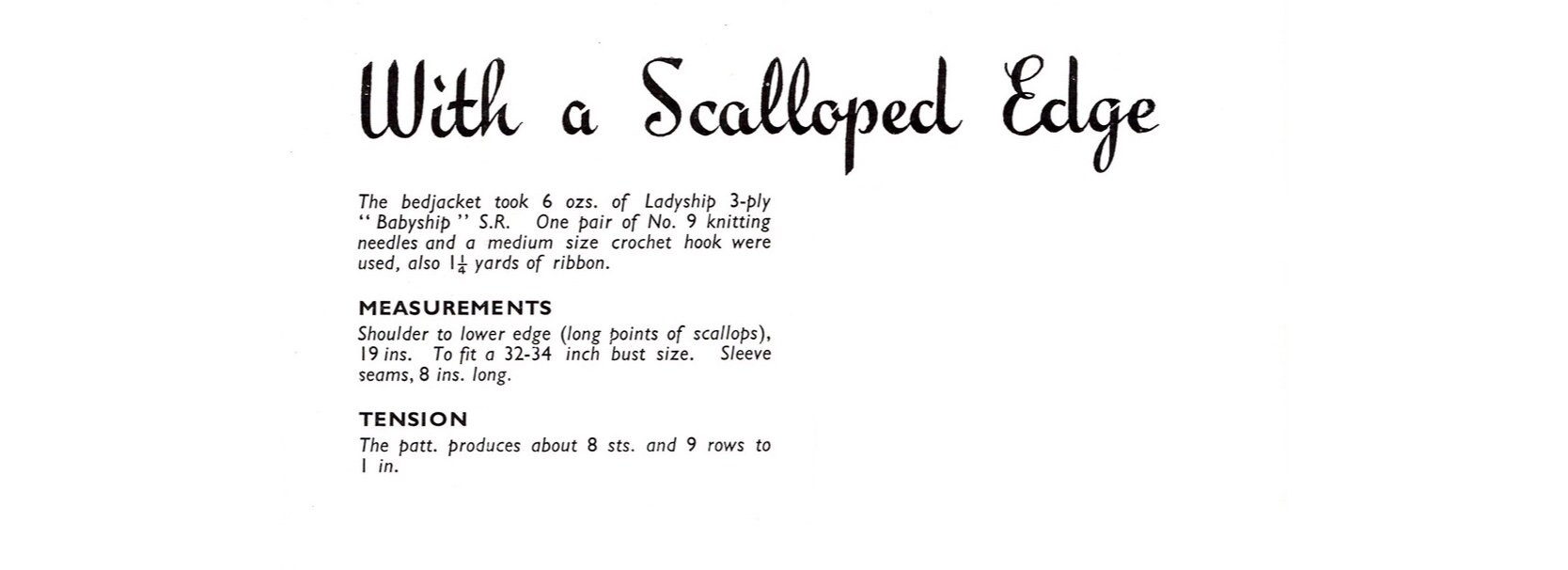 Vintage Bed Jacket With a Scalloped Edge Knitting DK Pattern ...