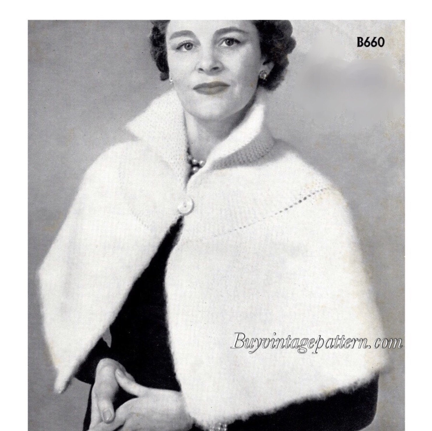 Vintage Brushed Cape Knitting Pattern in PDF Instant Download Version ...