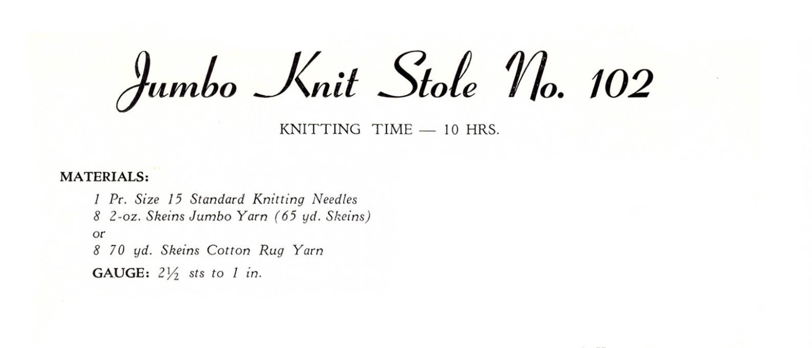 Vintage Jumbo Stole Wrap Knitting Pattern in PDF Instant Download ...