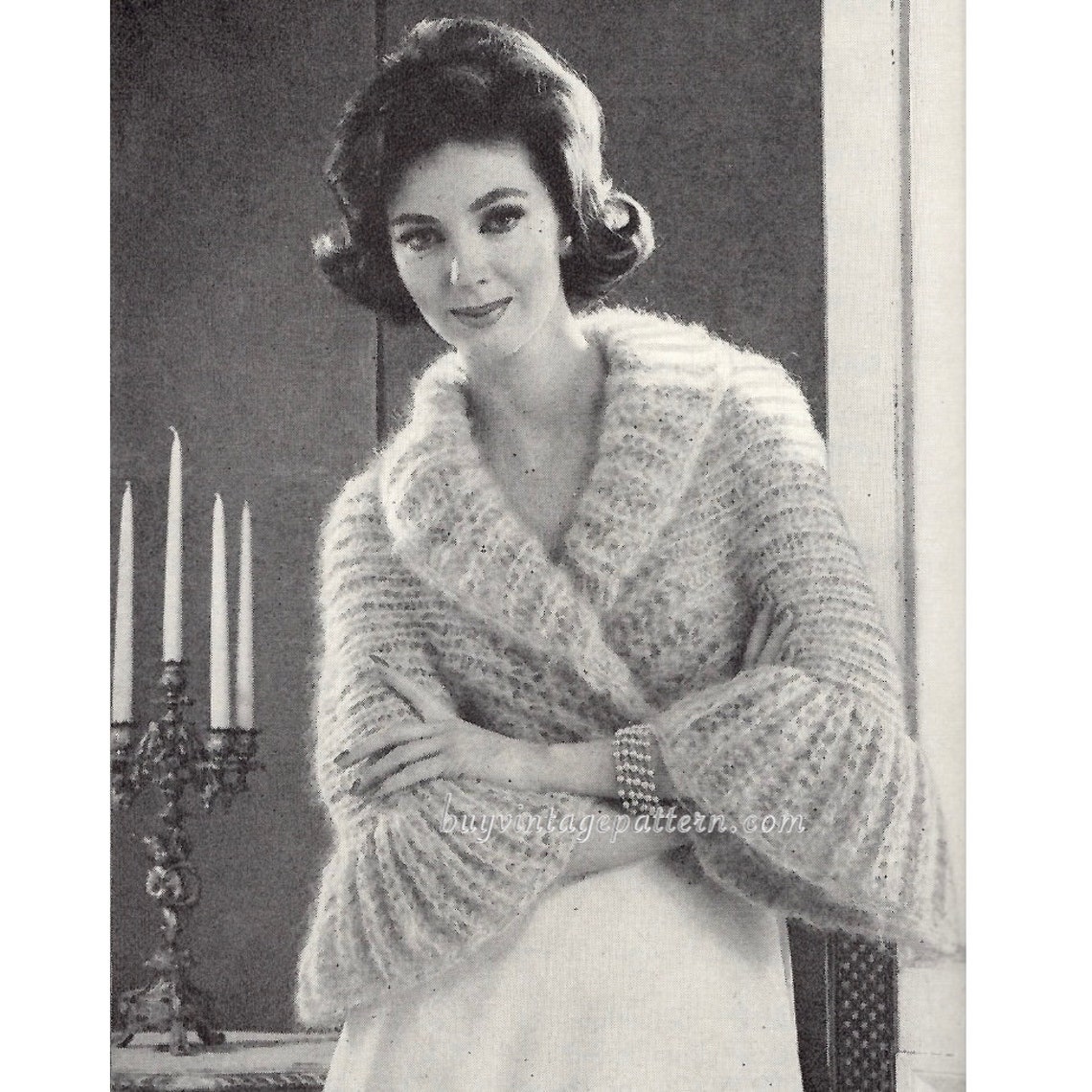 Vintage French Shrug Knitting Pattern in PDF Instant Download Version ...
