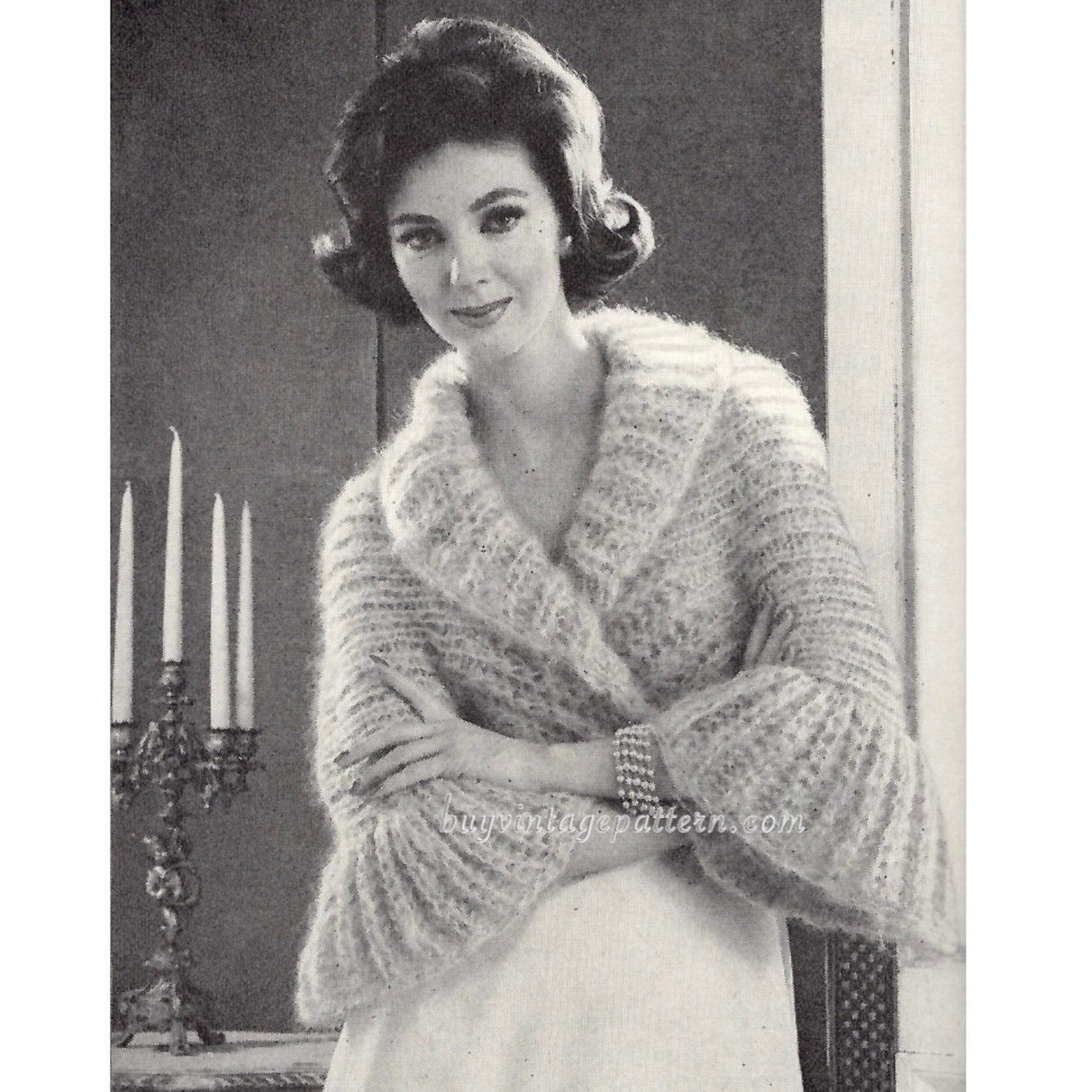 Vintage French Shrug Knitting Pattern in PDF Instant Download Version ...