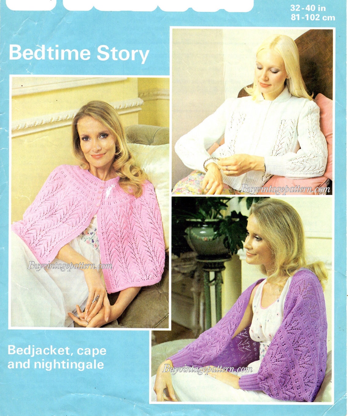 Vintage Bed Jacket Bed Shrug and Bed Cape Knitting Patterns | Etsy