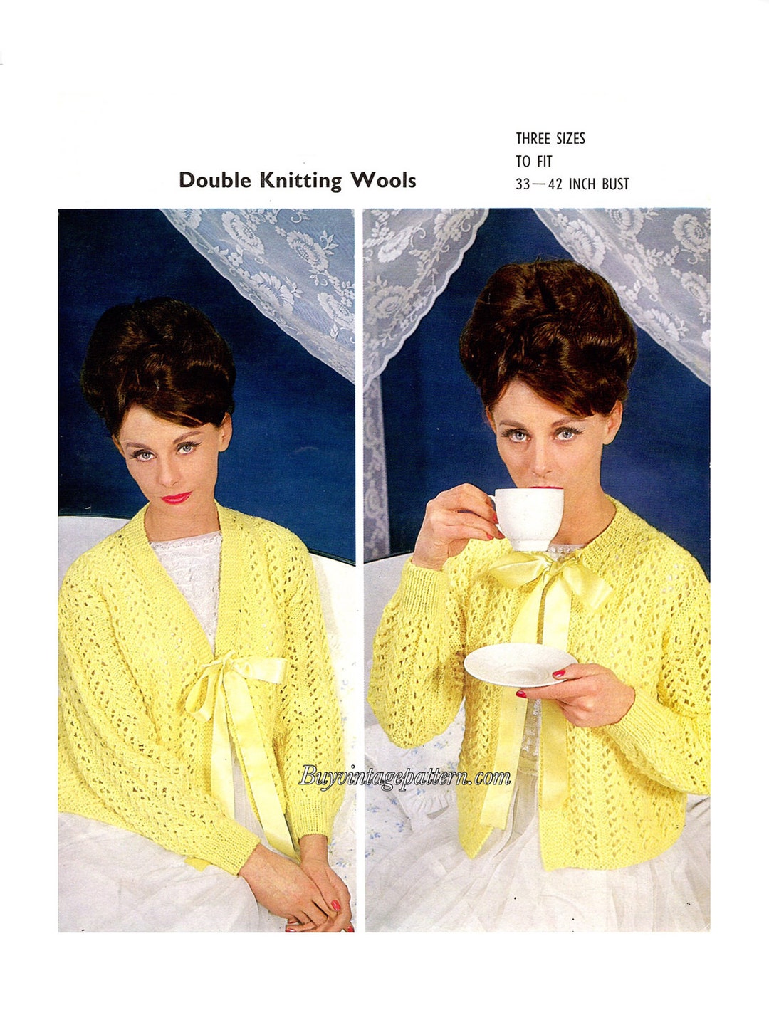 Vintage Bed Jacket Knitting Pattern in PDF Instant Download Version ...