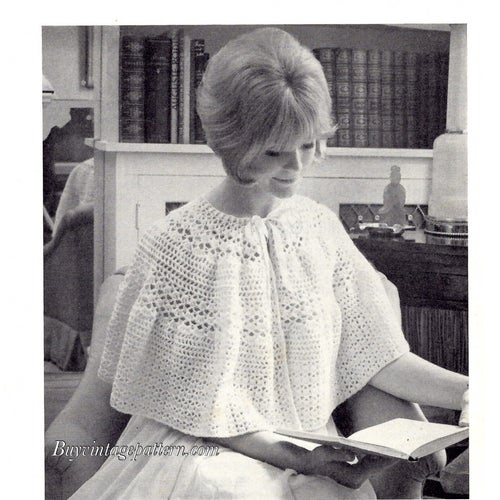PDF Crochet Pattern Lady's Bed Cape/jacket 1960's - Etsy