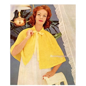 Vintage Yellow Bed Cape Knitting Pattern in PDF Instant Download ...