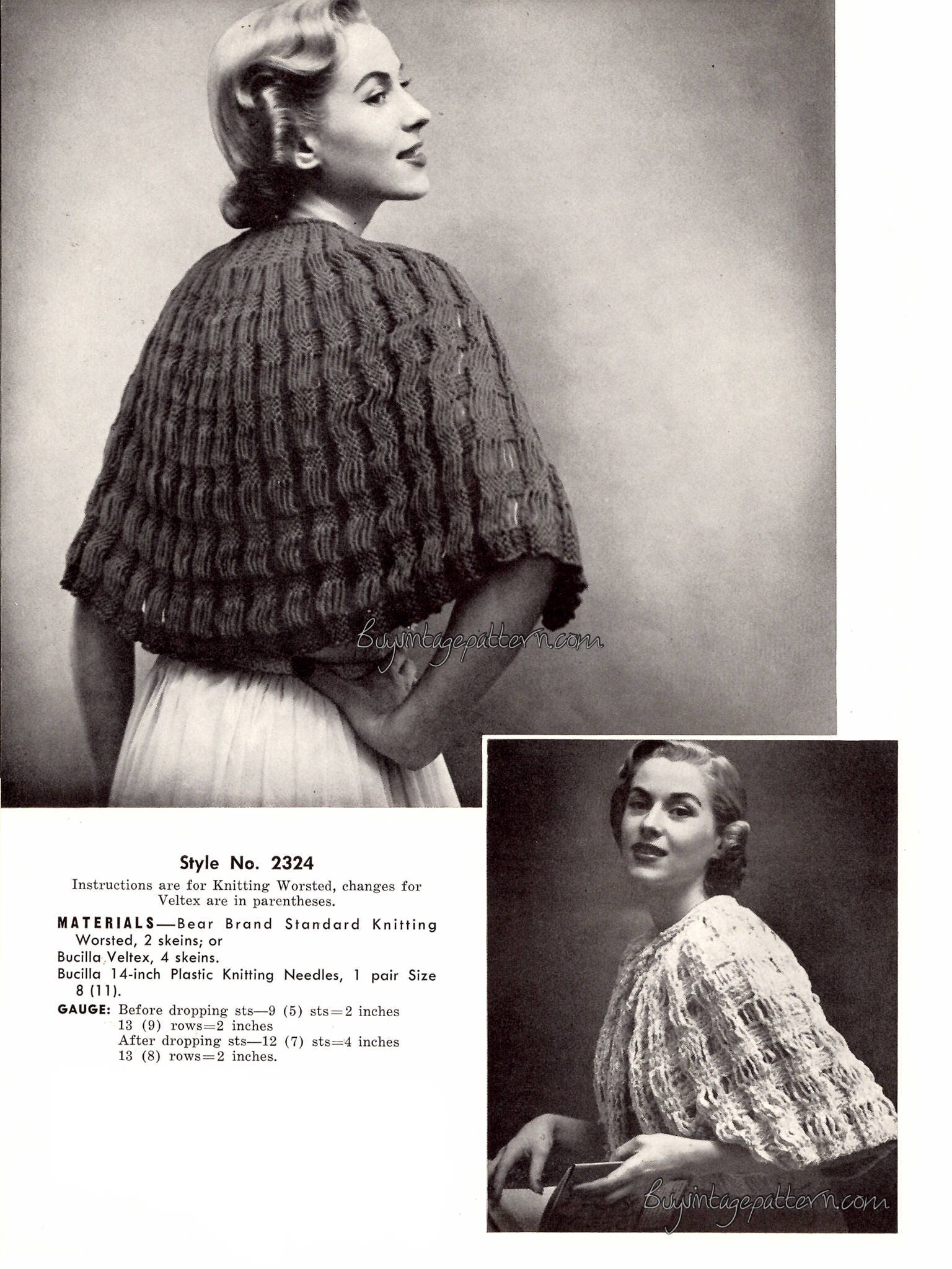 Vintage Bed Cape Knitting Pattern in PDF Instant Download Version , PDF ...