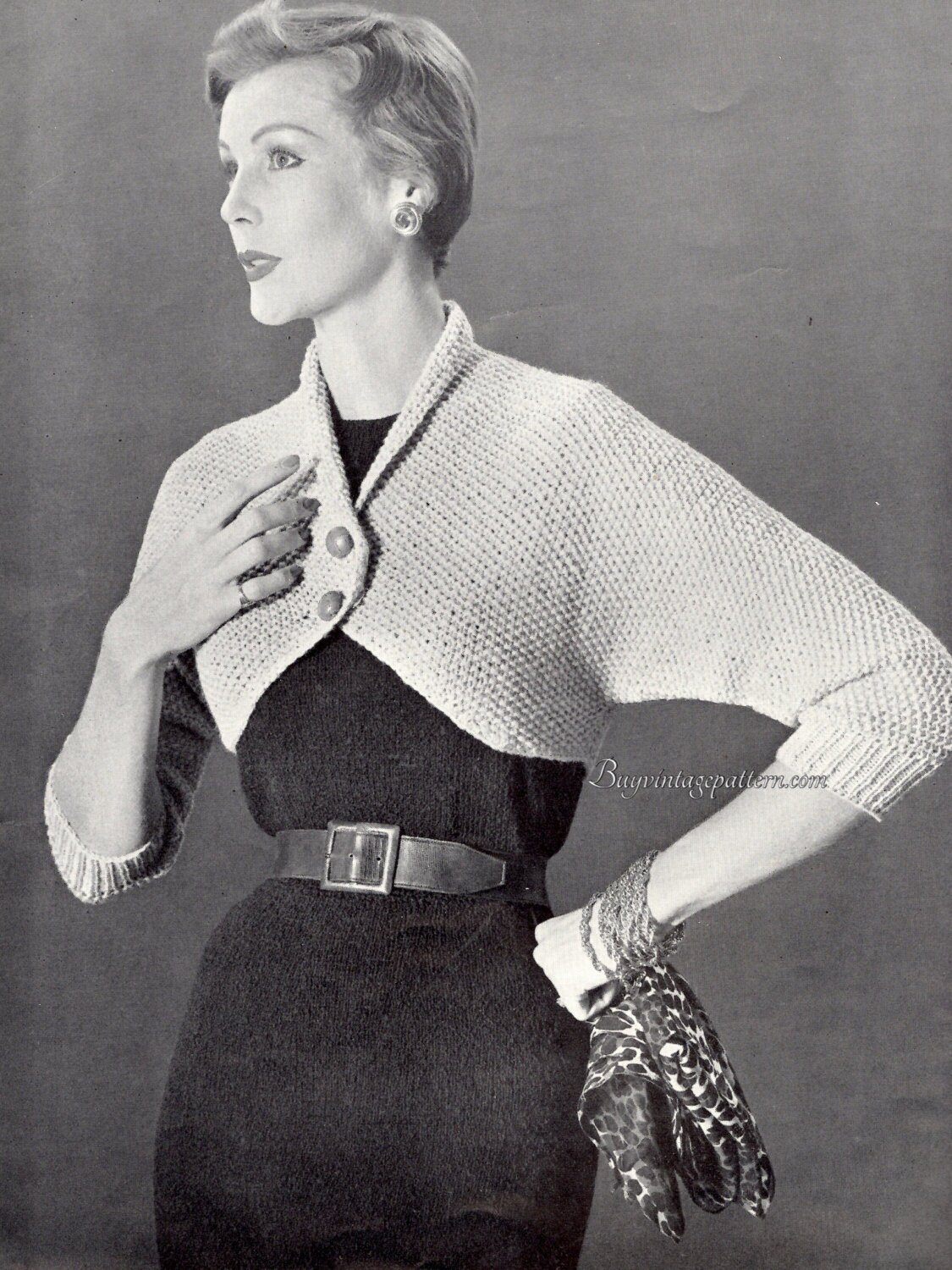 Vintage Shrug Knitting Pattern in PDF Instant Download Version - Etsy