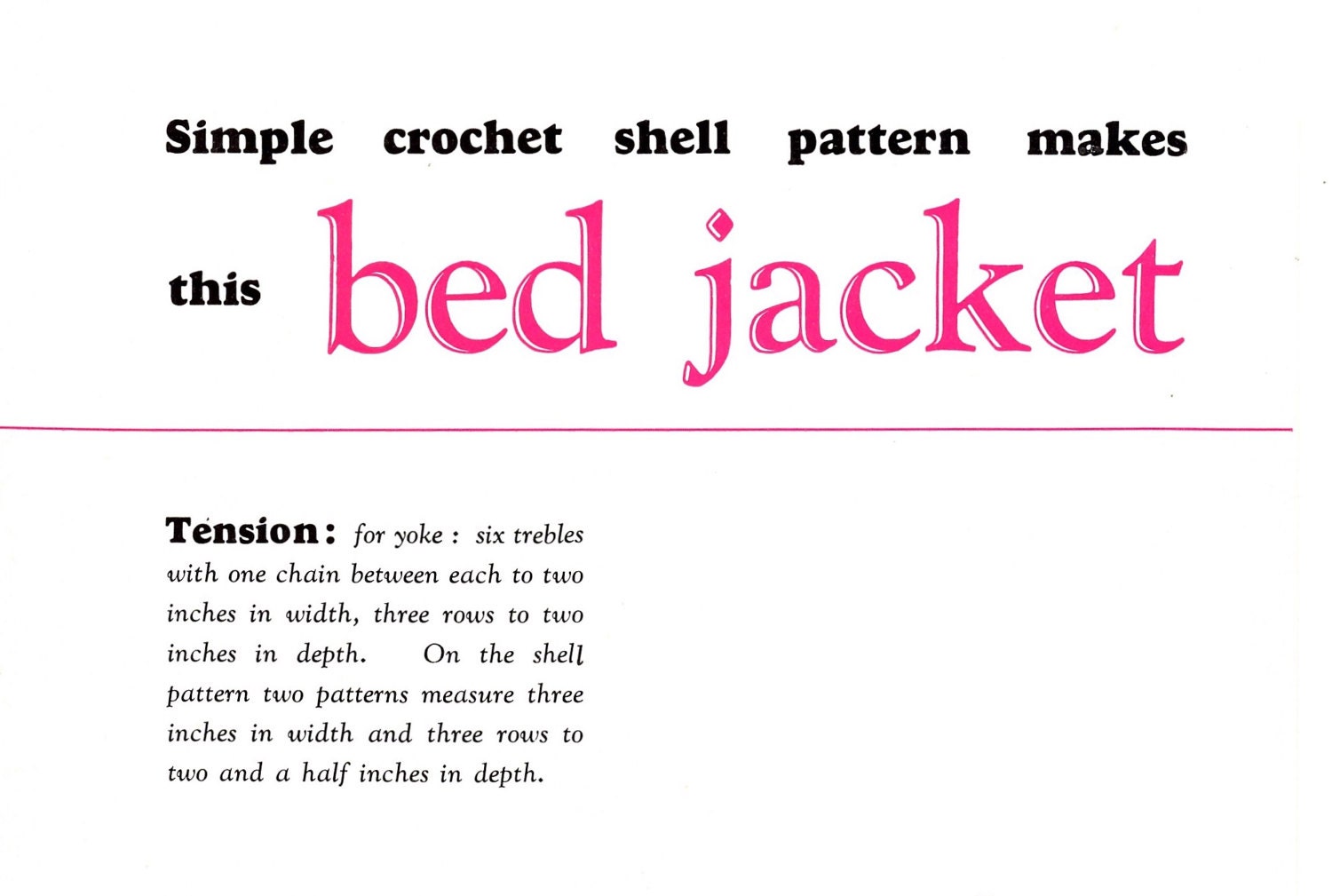 Vintage Bed Jacket Crochet Pattern in PDF Instant Download Version ...
