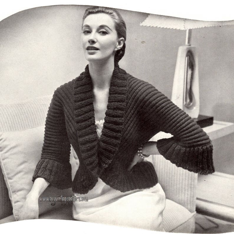 Vintage Bed Jacket PDF Knitting Pattern in Instant Download - Etsy