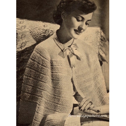 PDF Bedjacket Bed Cape Vintage Knitting Pattern Bed Jacket - Etsy