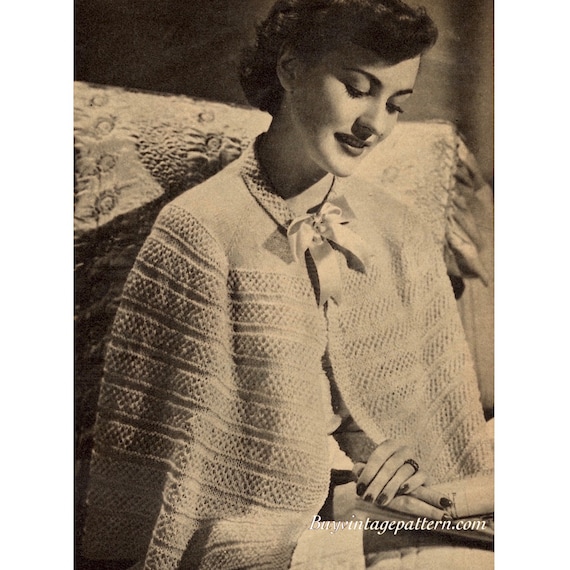 Vintage Ladys Bed Cape Knitting Pattern in PDF Instant - Etsy