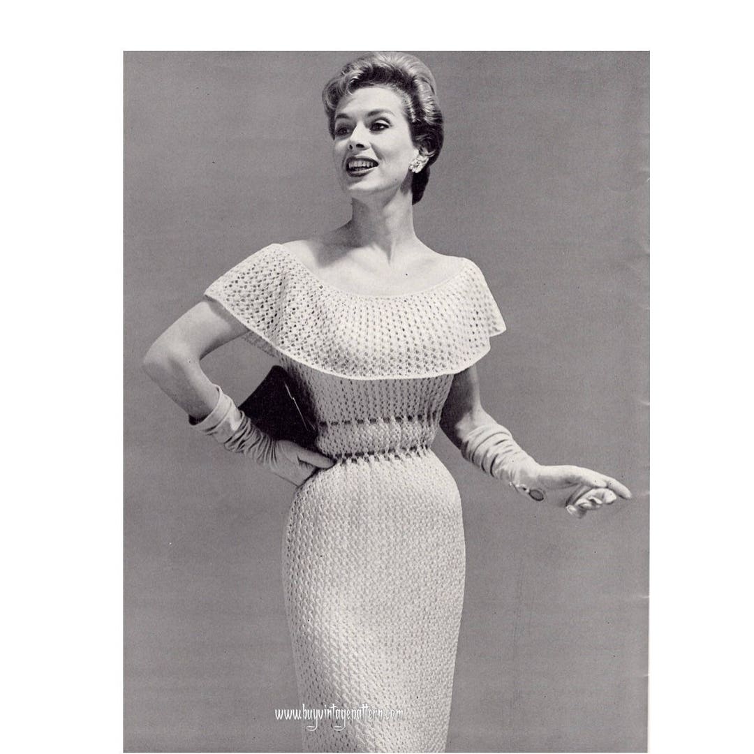 Vintage Lace Dress Knitting Pattern in PDF Instant Download - Etsy
