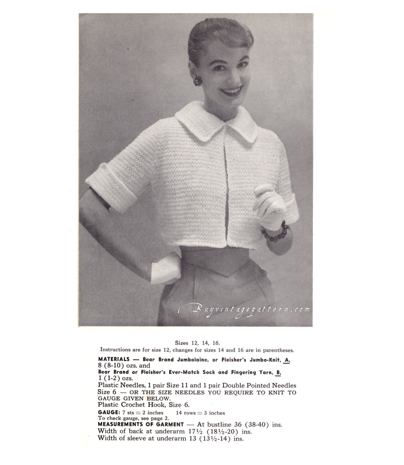 Vintage Jacket Knitting Pattern in PDF Instant Download Version , PDF ...