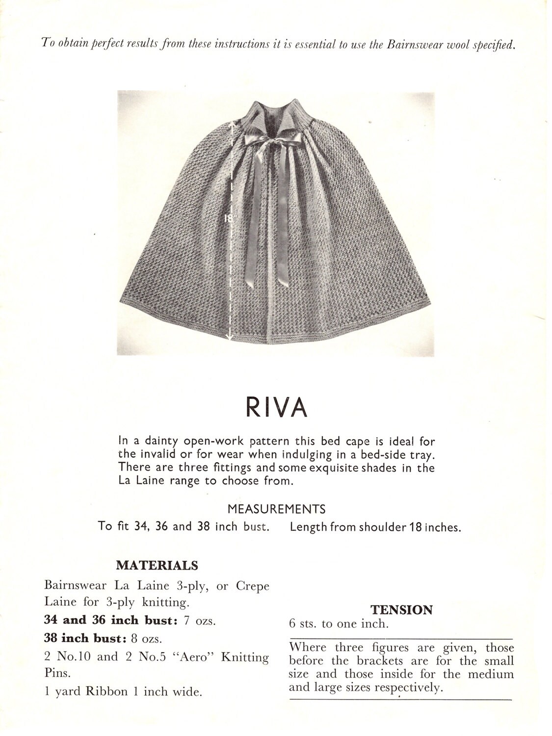 Vintage Yellow Bed Cape Knitting Pattern in PDF Instant Download ...