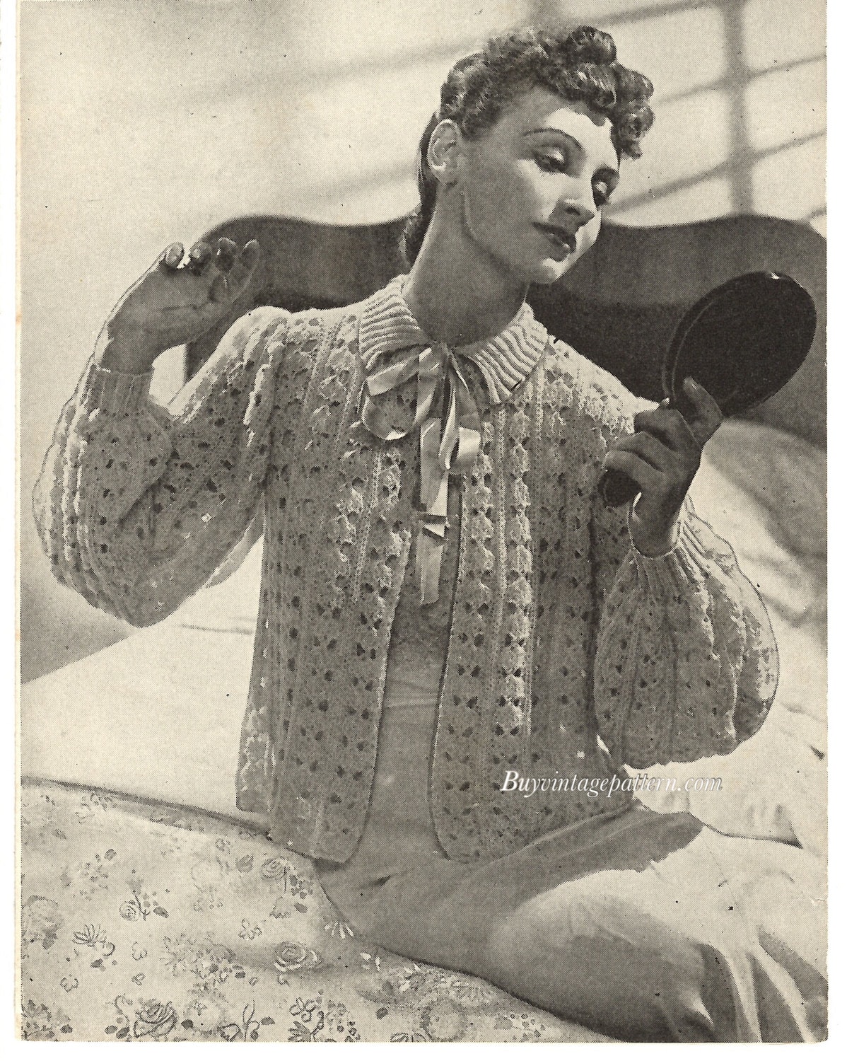Vintage Bed Jacket Knitting Pattern in PDF Instant Download Version - Etsy