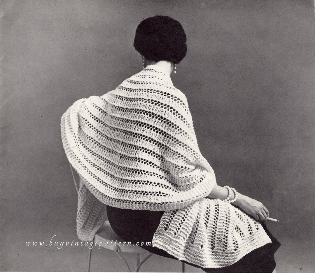 Vintage Shawl Knitting Pattern in PDF Instant Download Version , PDF ...