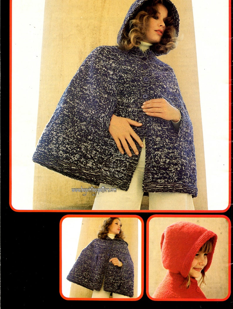 Vintage Little Red Riding Hood and Teed Capes Knitting Patterns in PDF ...