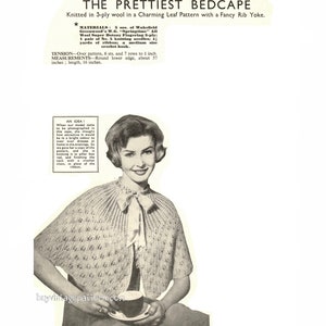 Vintage Bed Cape Knitting Pattern in PDF Instant Version , PDF ...