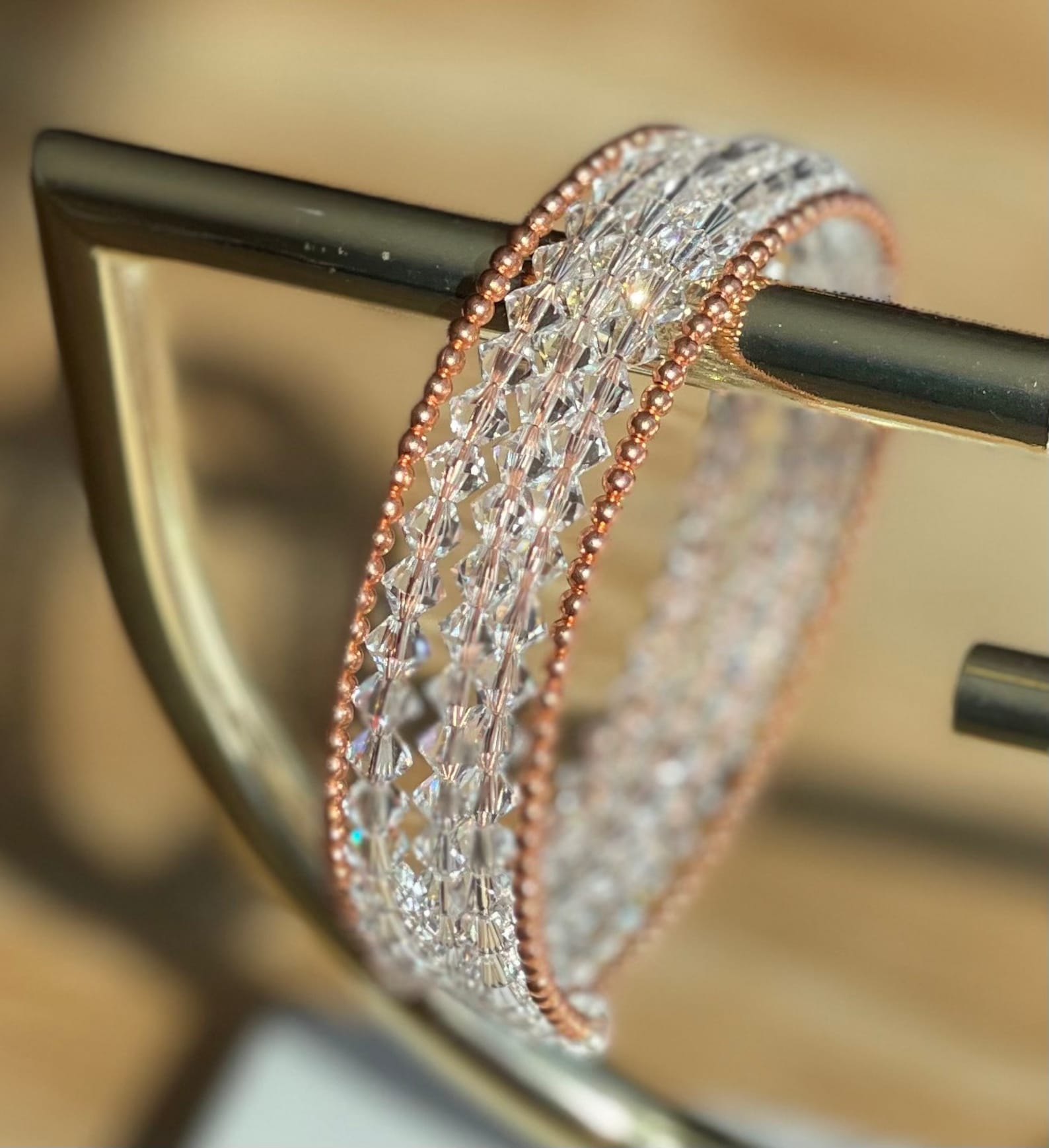 Memory Wire Wrap Bracelet Crystal With Copper, Gold or Silver - Etsy