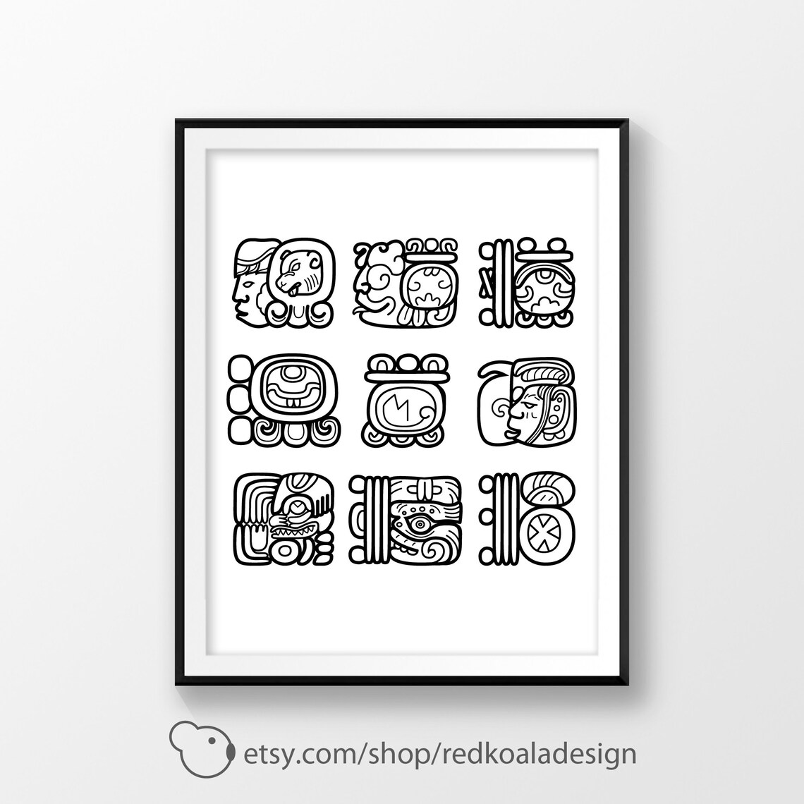Wall Decor Art Print Print Digital Boho Poster Mayan Art | Etsy