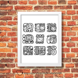 Wall Decor Art Print, Print Digital, Boho Poster, Mayan Art, Mexican ...