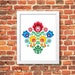 Folk Art Print, Polish Pattern, Floral Wall Art, Flower Art, Rustic Art ...