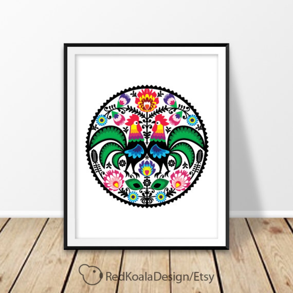 Printable Wall Art, Polish Folk Art, Floral Prints, Folk Pattern ...