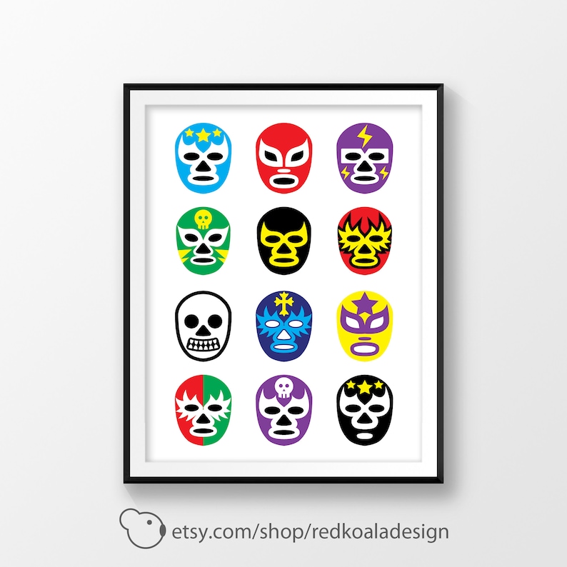 Digital Art Print, Lucha Libre Print, Mexico Print, Luchador Print ...