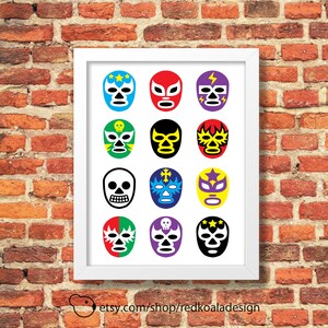 Digital Art Print, Lucha Libre Print, Mexico Print, Luchador Print ...