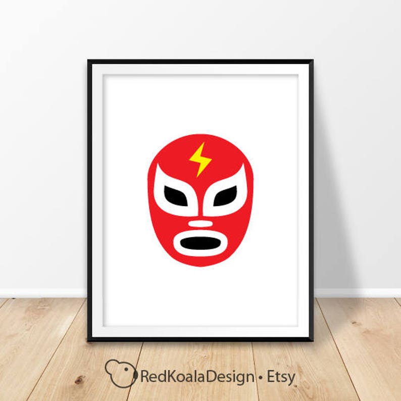 Luchador Mask Print Lucha Libre Print Digital Prints Mexico Etsy