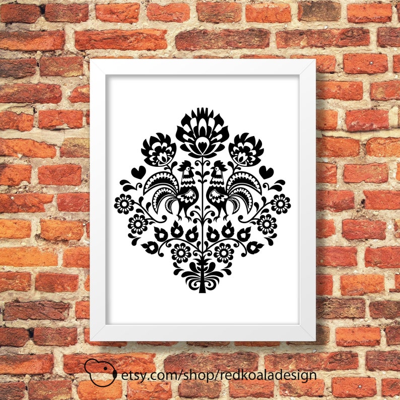 Modern Home Decor, Folk Prints, Polish Folk Art Print, Poland Wall Art ...