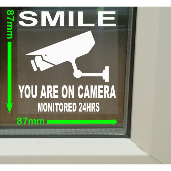 5x SMILE YOU ARE ON CCTV VIDEO CAMERA Sticker Warning Security Signs ...