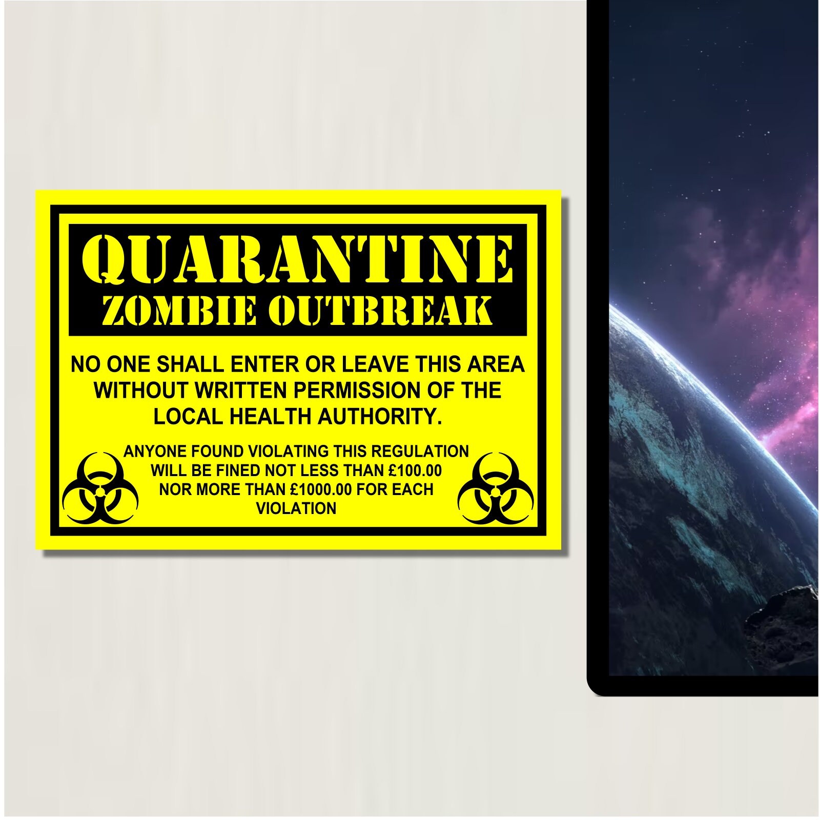 Zombie Quarantine Sign