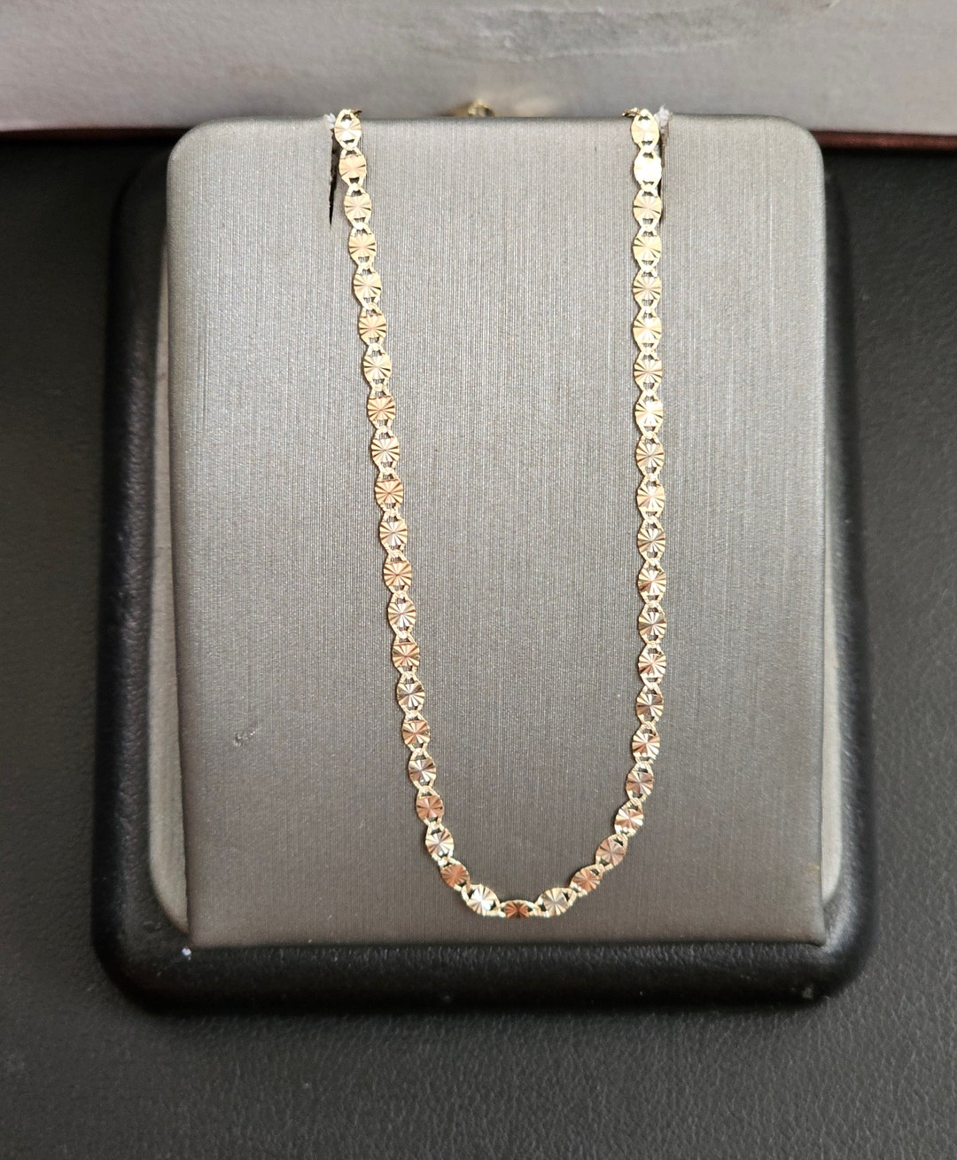 14k Gold Tri Color Necklace 16 Inch - Etsy