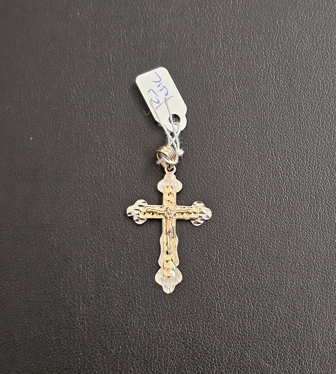 14k Gold Tri Color Pendant - Etsy