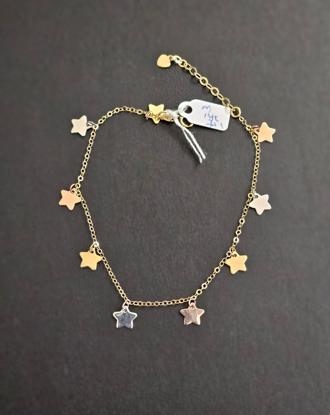 14k Gold Tri Color Bracelet 7 Inch - Etsy