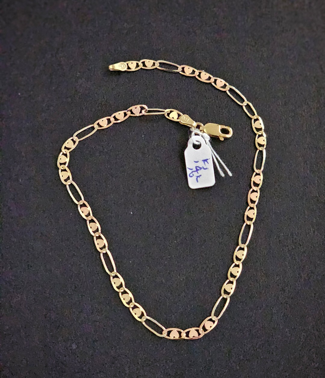 14k Gold Two Tone Anklet 10 Inch - Etsy