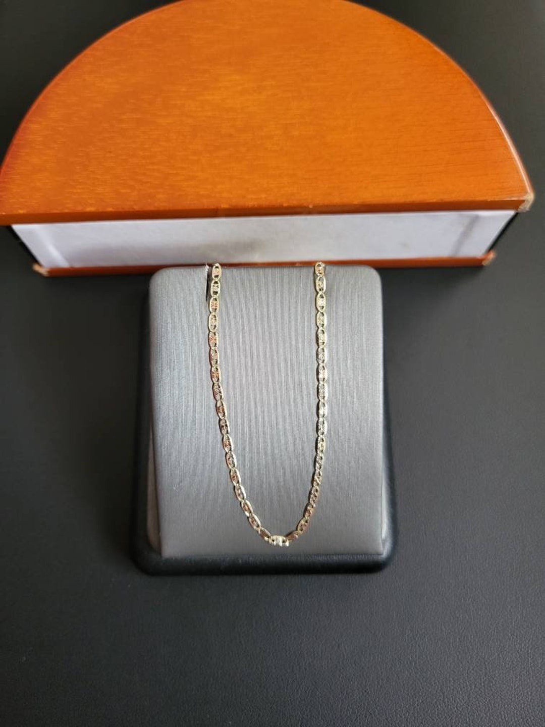 14k Gold Tri Color Necklace 16 Inch - Etsy