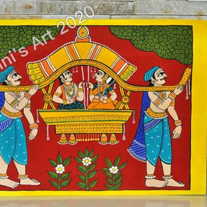 The Palaquin (indian Folk Art - Cheriyal Painting) - Etsy