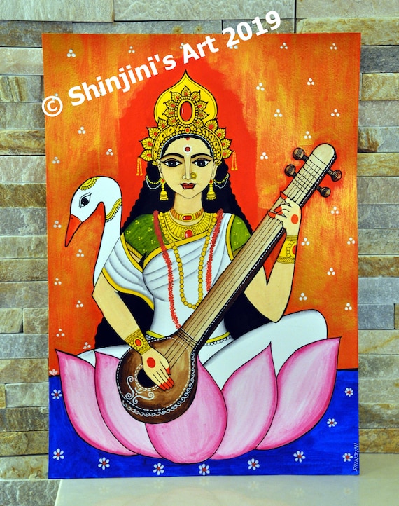 How To Draw Saraswati Step By Step