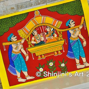 The Palaquin (indian Folk Art - Cheriyal Painting) - Etsy