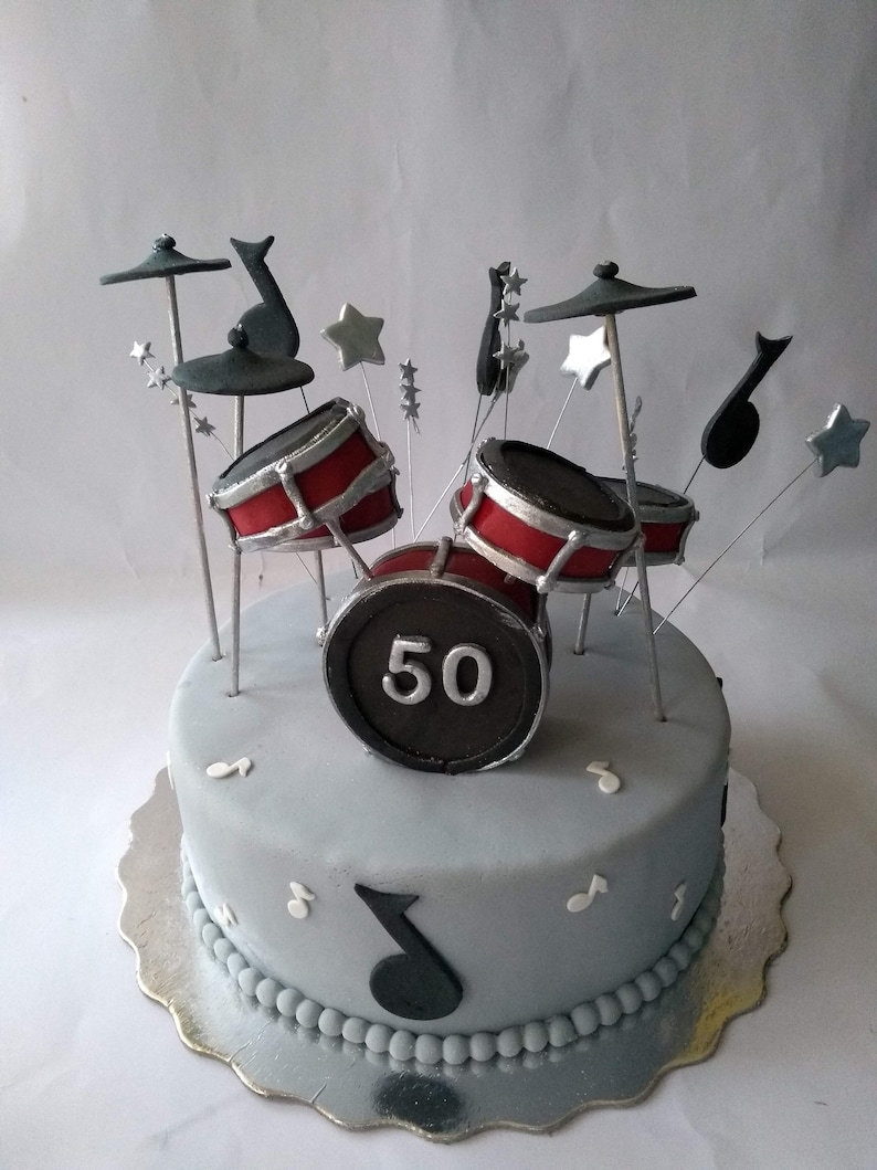 Drum Set Cake Topper, Fondant Drums Cake Topper - Etsy