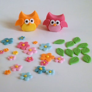 Owl Cake Toppers, Fondant Cake Toppers, Cake Decoration, Cake Topper ...